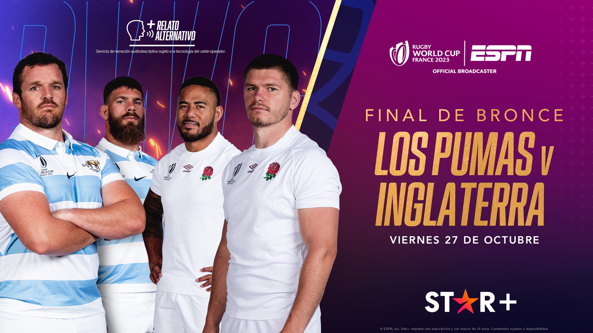 ESPN trae Los Pumas vs. Inglaterra por el Bronce del Mundial de Rugby ...