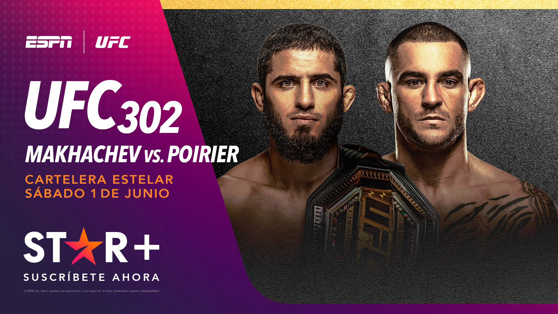 ESPN KNOCKOUT trae el UFC 302 a STAR+, con Makhachev vs. Poirier en la ...
